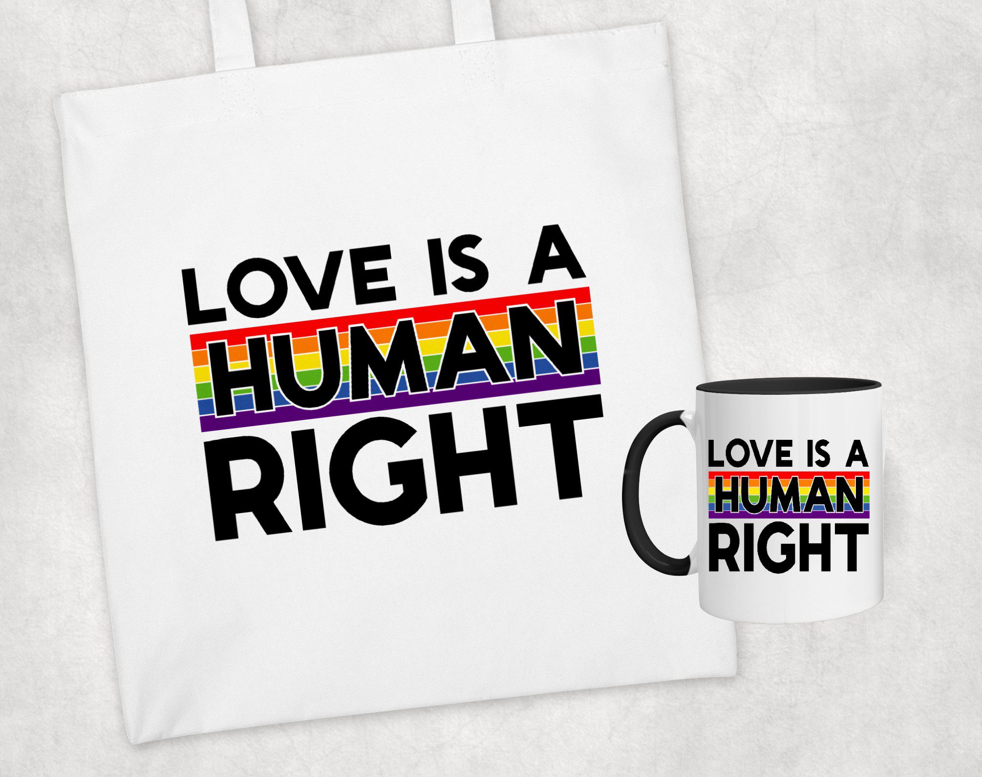 Pride Human Right Mug And Tote Bag - PS Made With Love